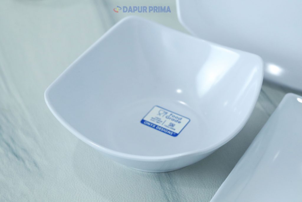 MANGKOK PERSEGI LENGKUNG PUTIH 7′ — Dapur Prima