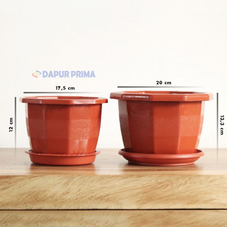 POT BUNGA LANTAI HEXAGONAL BESAR + TATAKAN — Dapur Prima